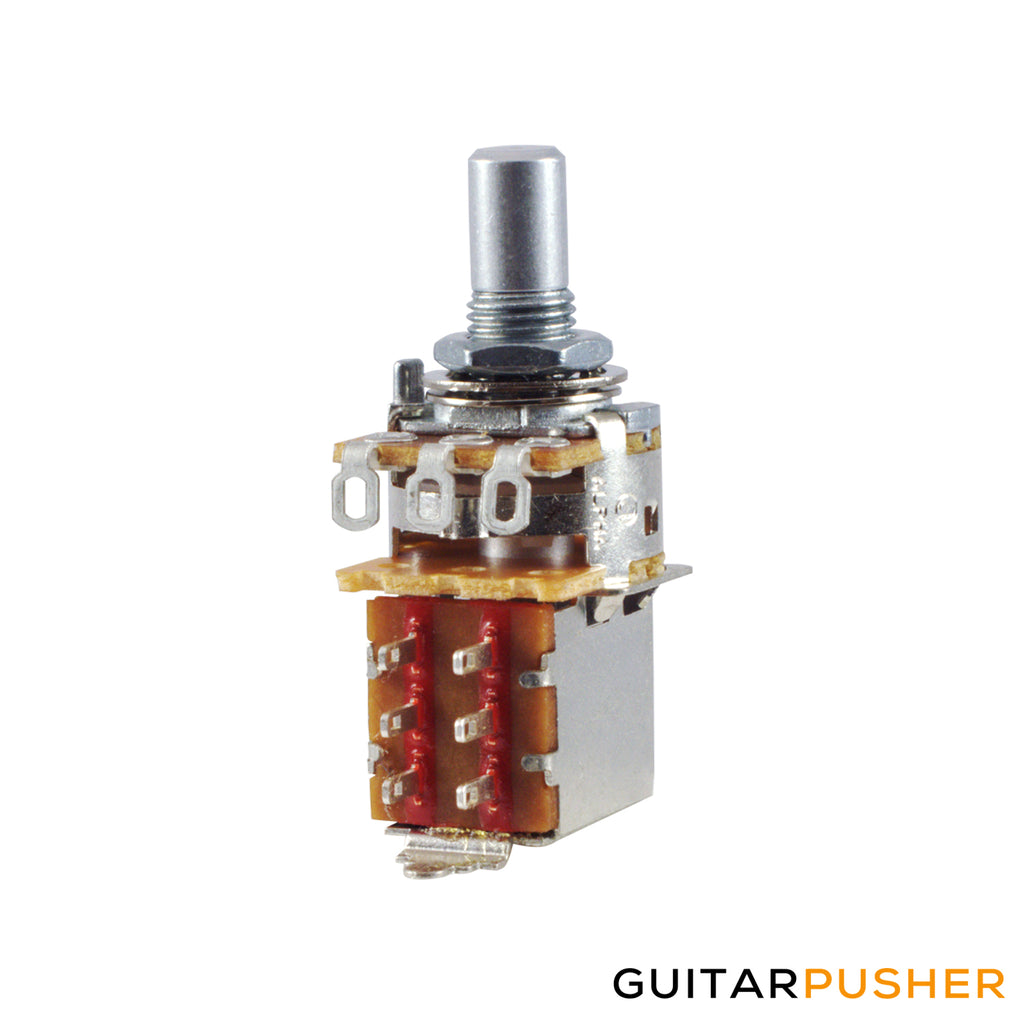 Alpha 250k Audio Taper Potentiometer DPDT 7mm Solid Shaft – GuitarPusher