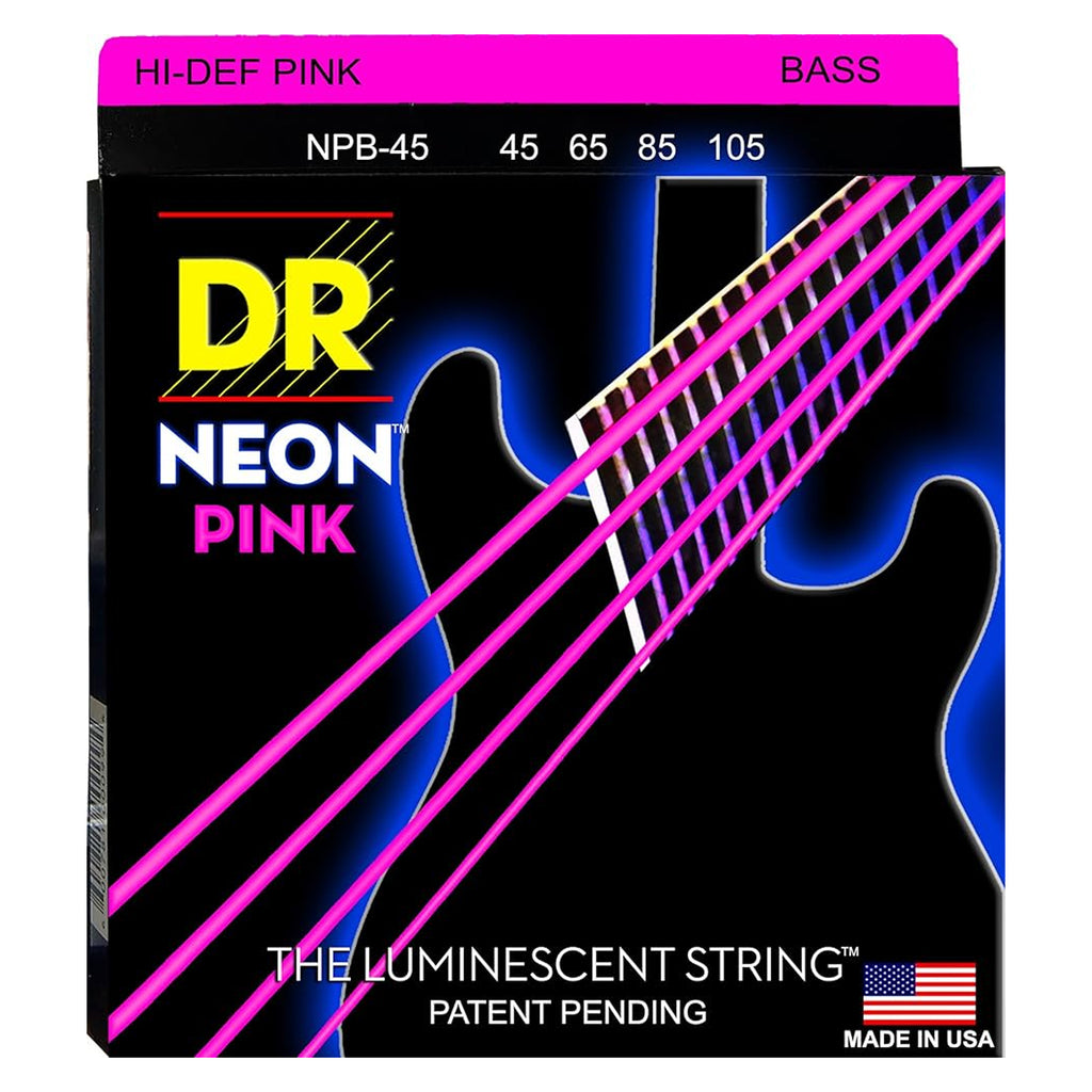 DR Hi-Def NEON Pink 4-String K3 Coated Bass Strings – GuitarPusher