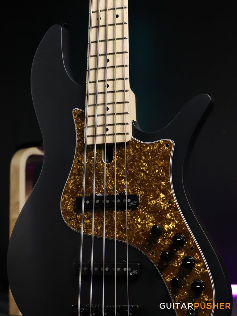FBASS VF5-J 5-String Bass (Black Matte) - Ash Flat Top Body, Maple Fin ...