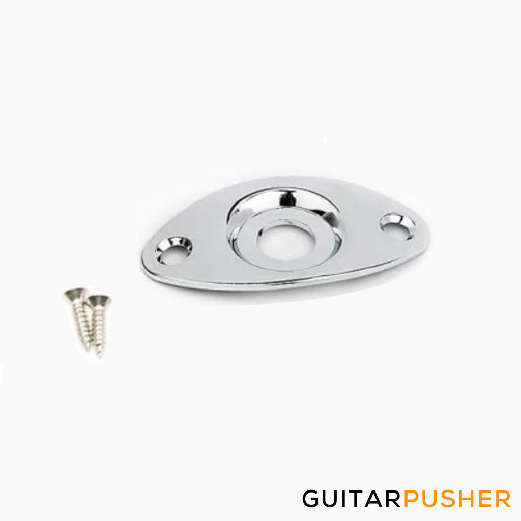 Fender Football Shaped Recessed Curved Jack Ferrule Plate (Chrome) 005 ...