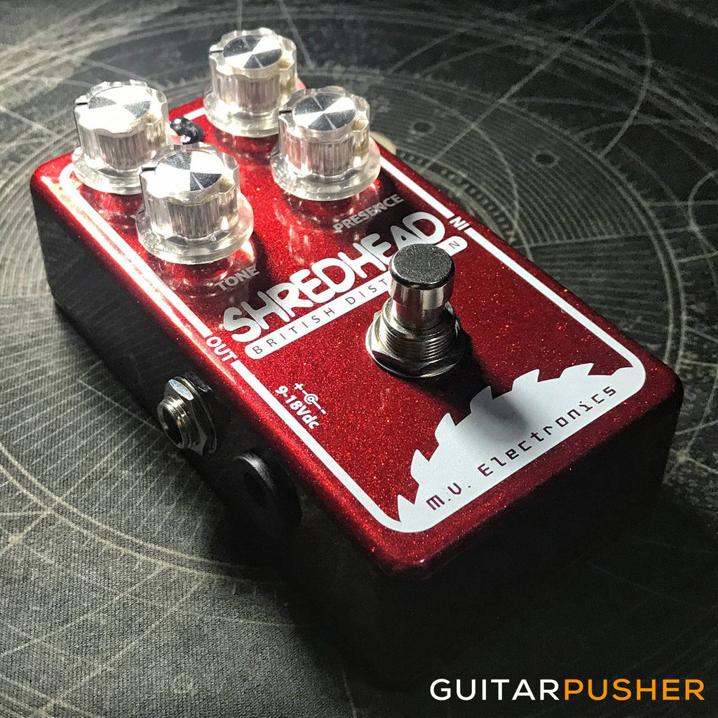 MV Shredhead British Distortion - Red Sparkle / Clear Knobs – GuitarPusher