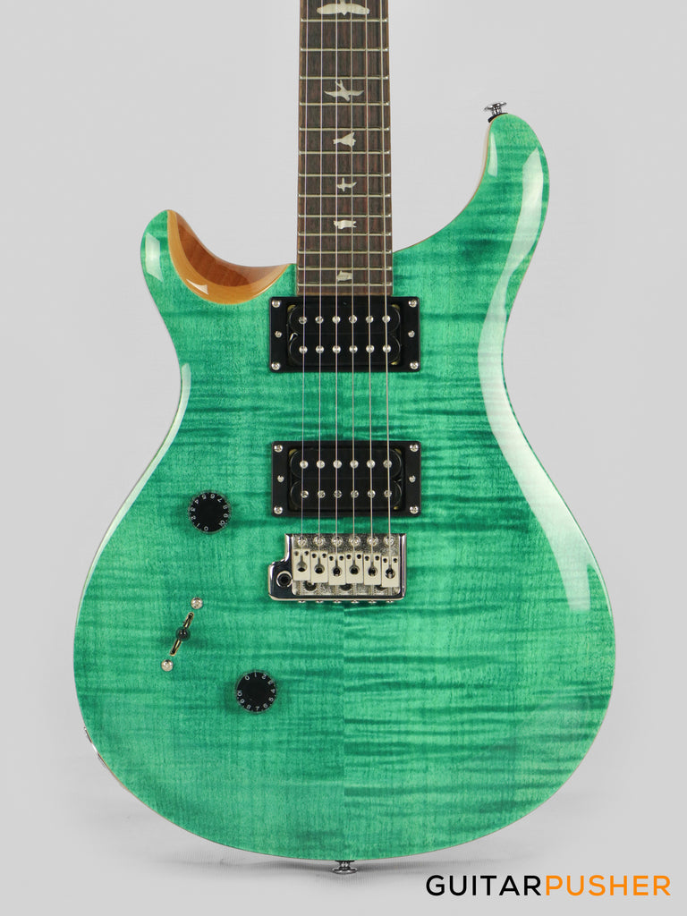 PRS Guitars SE Custom 24 Quilt Electric Guitar (Turquoise) - LEFT HAND ...