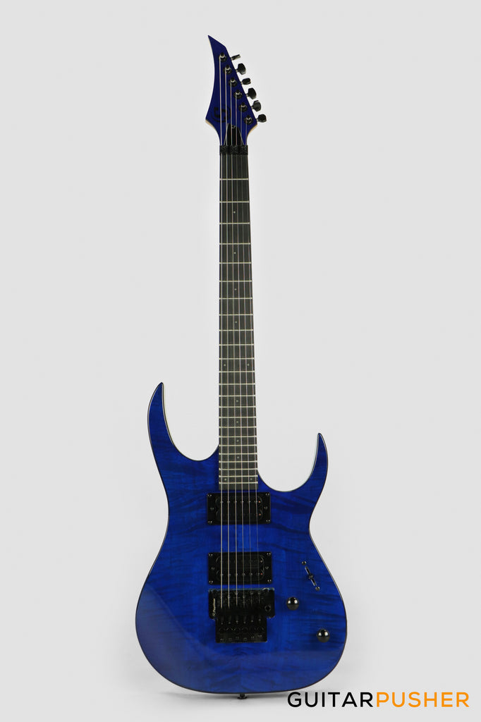 S by Solar SB4.6FRFBL-E Flame Blue Electric Guitar w/ Floyd Rose ...