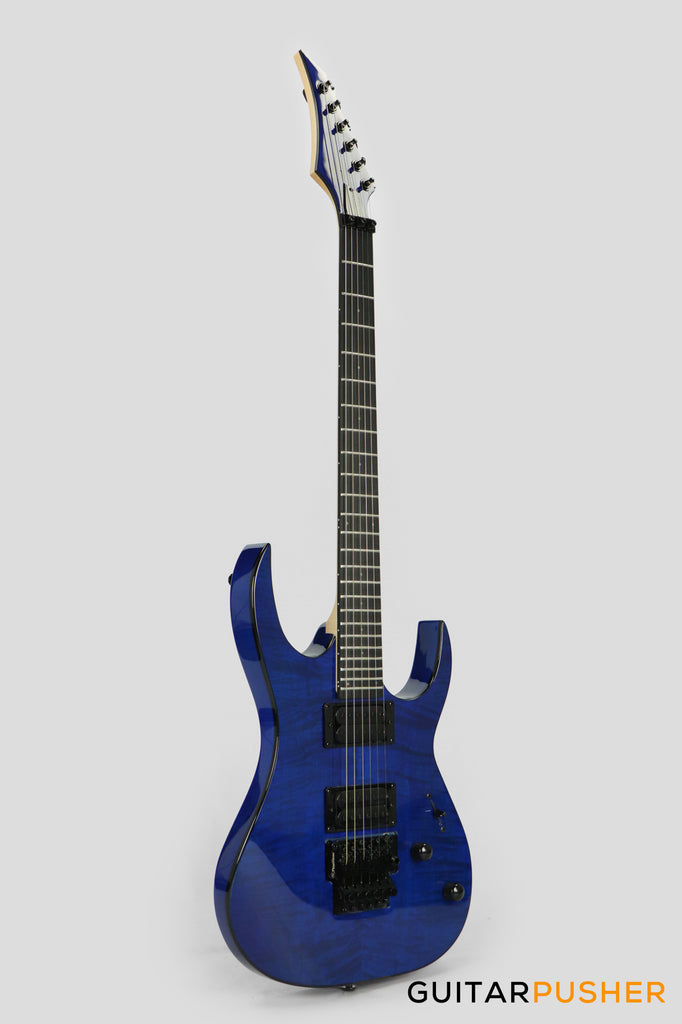 S by Solar SB4.6FRFBL-E Flame Blue Electric Guitar w/ Floyd Rose ...