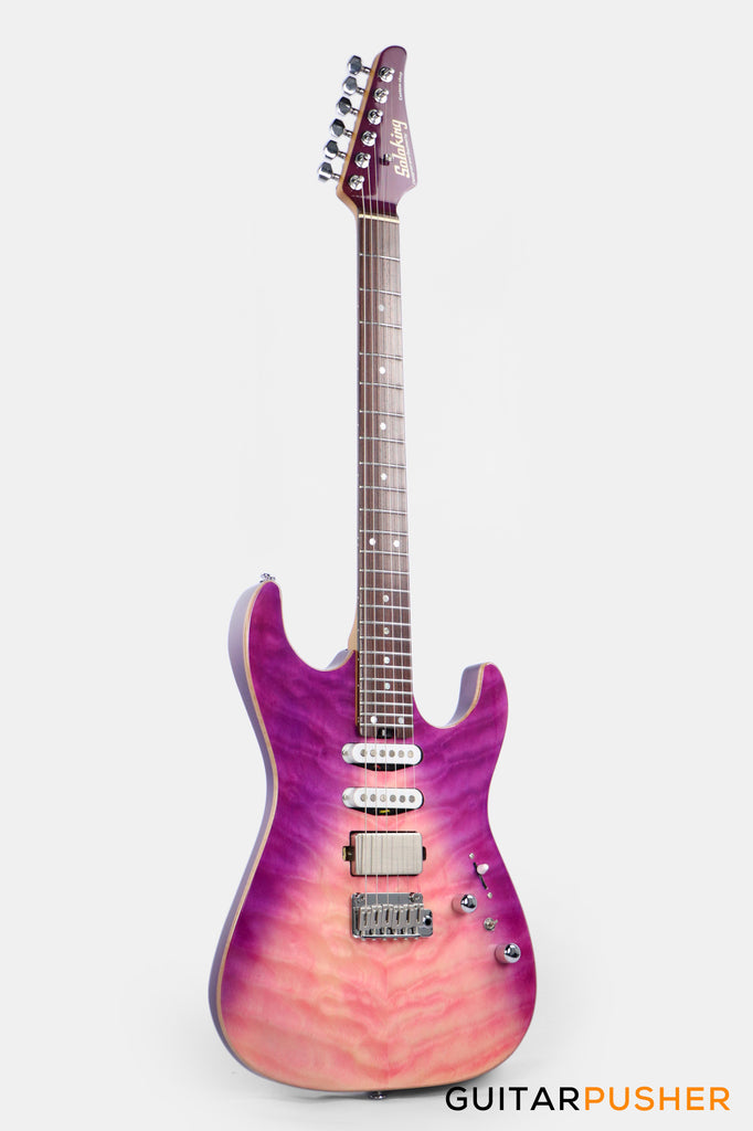 Soloking MS-1 Custom 24 HSS Quilt with Rosewood FB JESCAR - in Purple ...