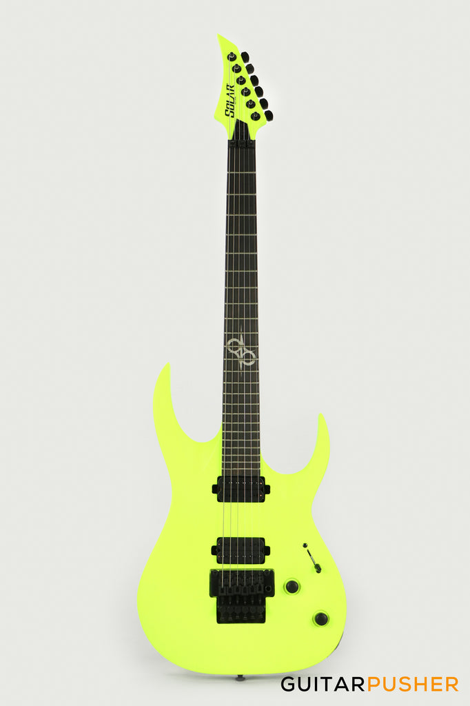 Solar Guitars A2.6FR LN Lemon Neon Matte Electric Guitar w/ Floyd Rose ...