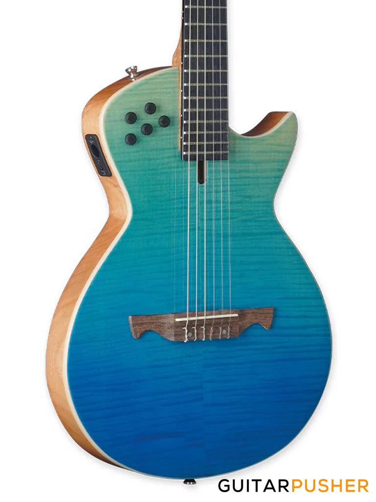 Tagima Modena Nylon String Thinline Acoustic-Electric Guitar - Transpa ...