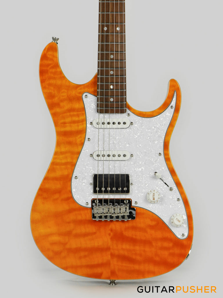 Tagima Stella DW HSS S Style Electric Guitar (Transparent Amber) Rosew ...