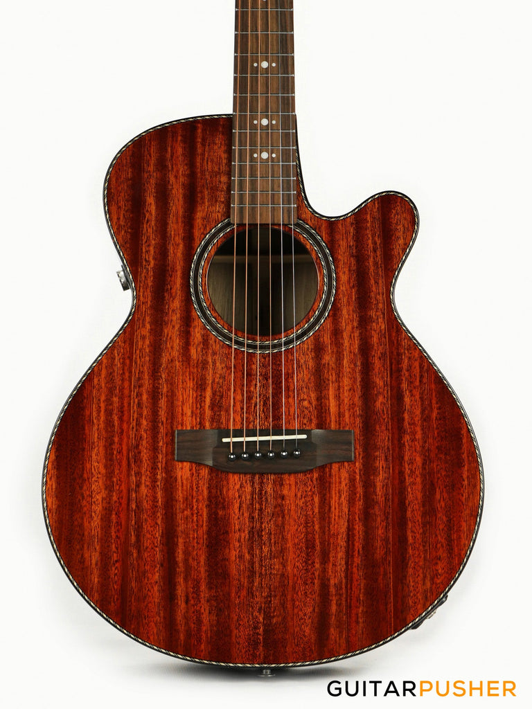 Tyma A1 Custom-ZL Solid Mahogany Top Striped Ebony OM Acoustic-Electri ...