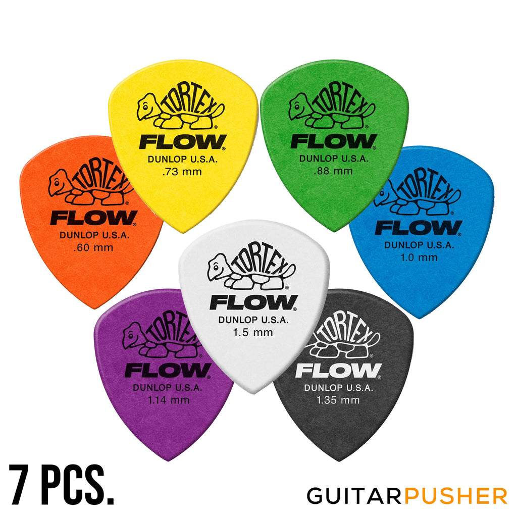 Dunlop Tortex Flow Guitar Pick GP Sample Pack 7 picks 0.60 - 1.5mm ...