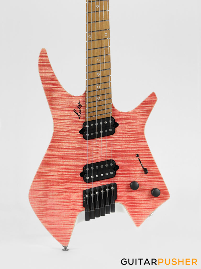 Leeky X-Series X25 Headless Electric Guitar - Pink Burst – GuitarPusher
