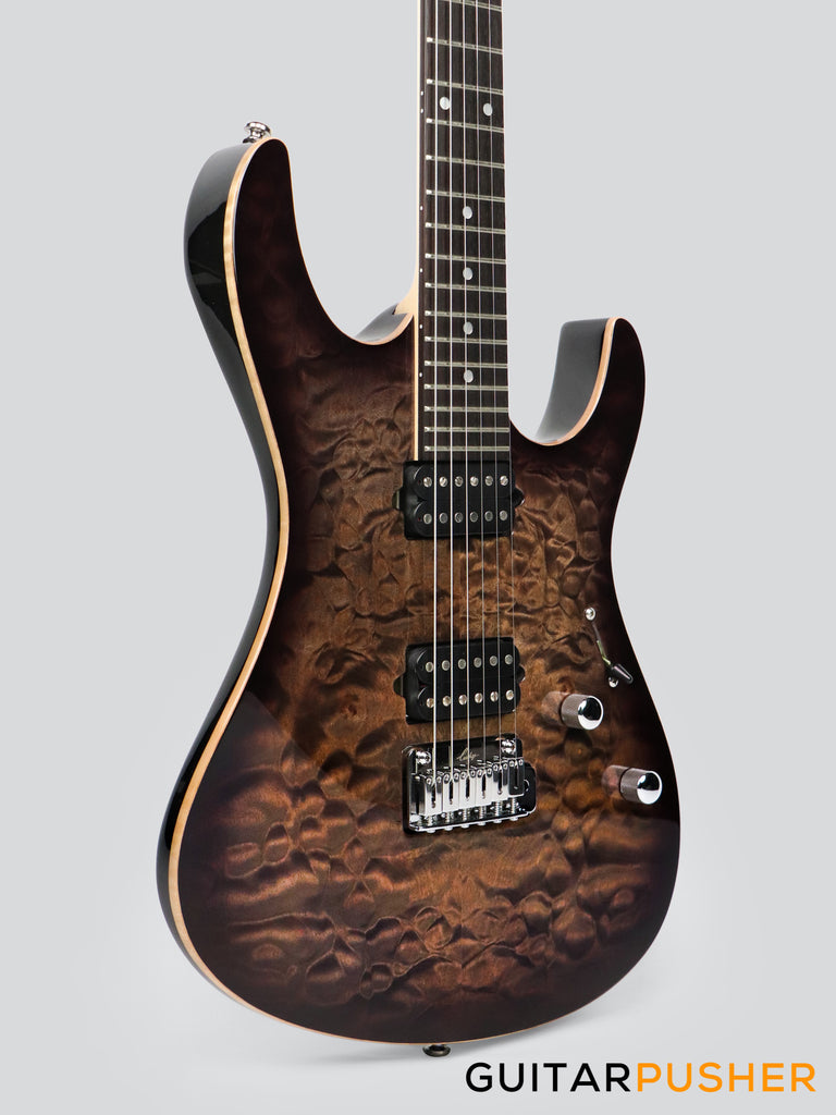 Leeky L-Series L25 S Style Electric Guitar (Flamed Maple Top/Rosewood ...