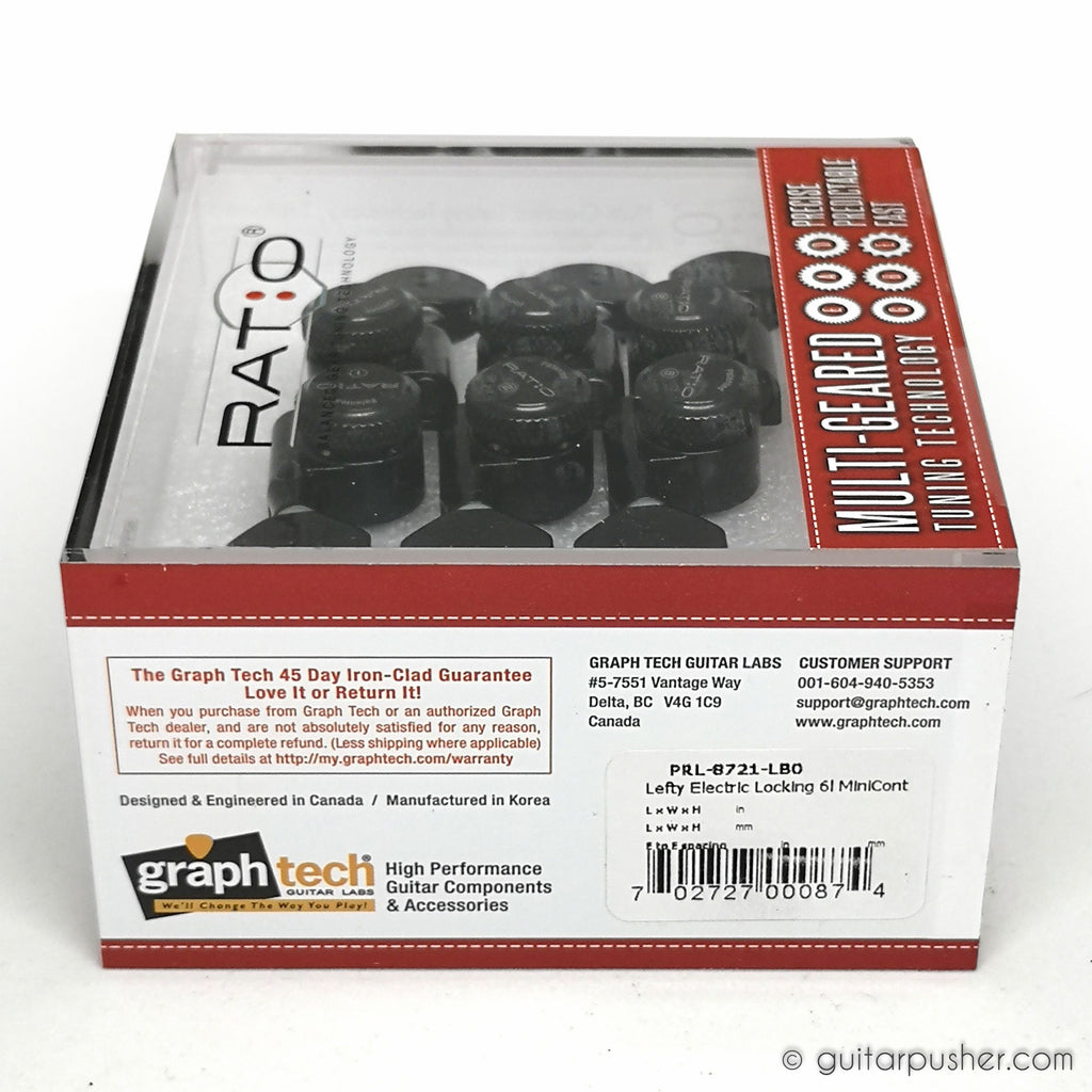 Graphtech RATIO Locking Tuners 6 In-line Mini Black 2 Pin PRL-8721-LB0 ...