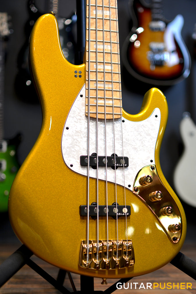 Sandberg California TT5 5-String J Bass - Gold – GuitarPusher